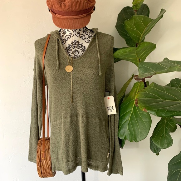 Billabong | Tops | Billabong Hooded Long Sleeve Top | Poshmark